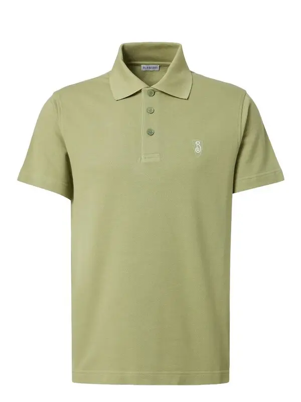 Burberry Embroidered Cotton Polo Shirt - Green