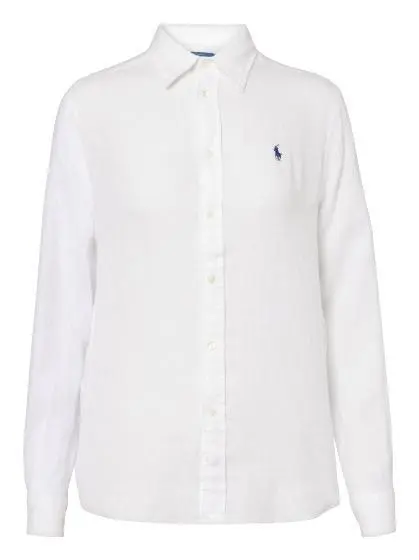 Polo Ralph Lauren Logo Linen Shirt - White