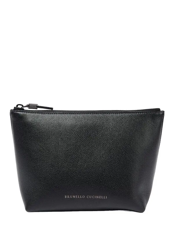Brunello Cucinelli Small Leather Pouch - Black