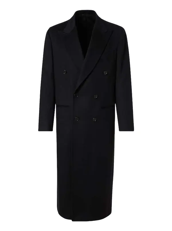 SAMAN AMEL Wool And Cashmere Overcoat - Black