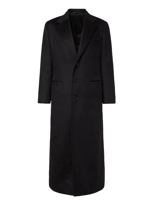 SAMAN AMEL Wool And Cashmere Overcoat - Black