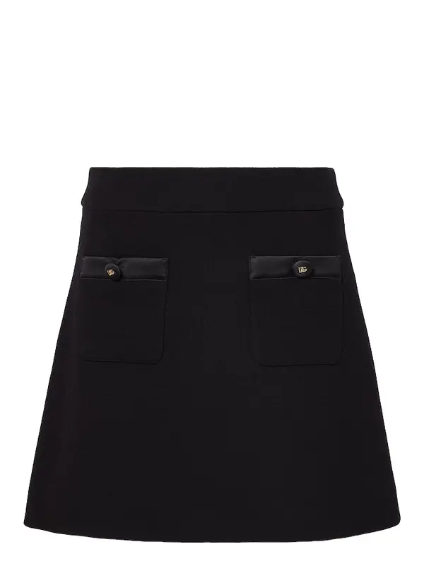 Dolce & Gabbana Wool And Silk Miniskirt - Black