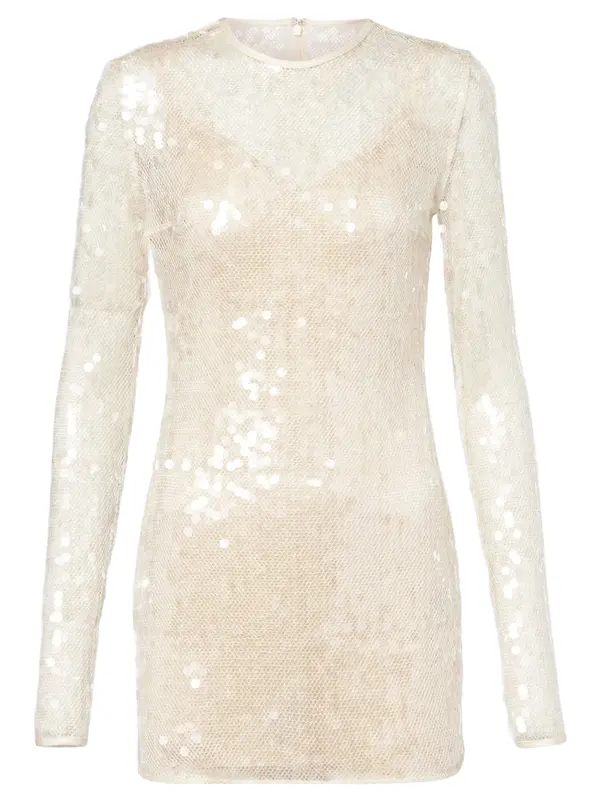 David Koma Sequined Minidress - White