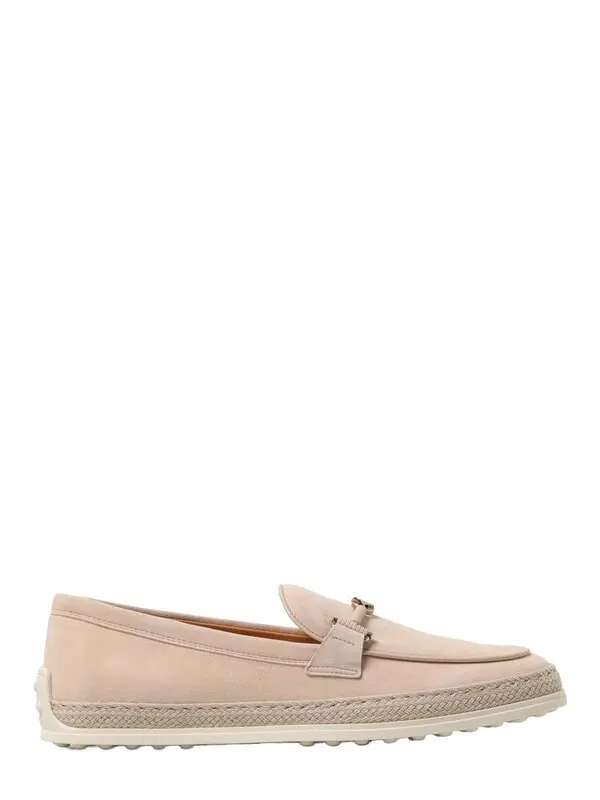 TOD'S Suede Loafers With Horsebit Detail - Beige