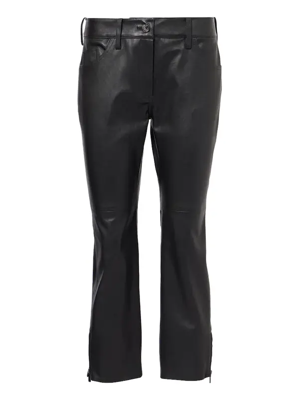 Magda Butrym Low-rise Leather Capri - Black