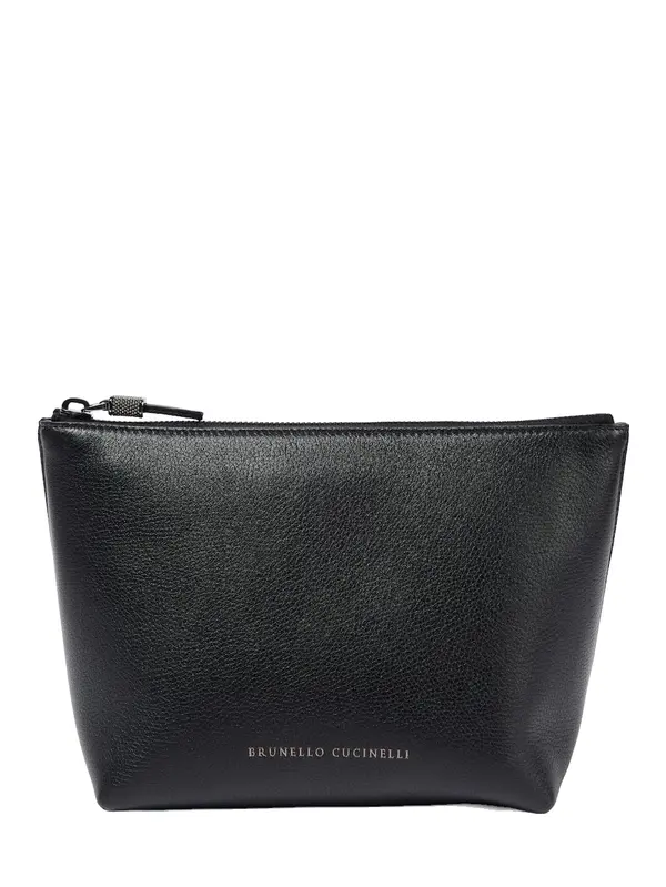 Brunello Cucinelli Small Leather Pouch - Black