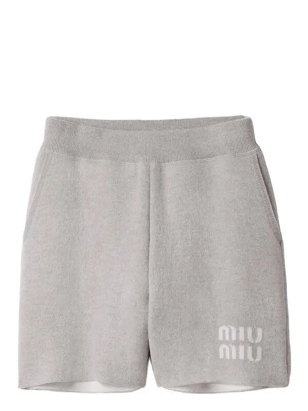 Miu Miu Double Cashmere Shorts - Grey
