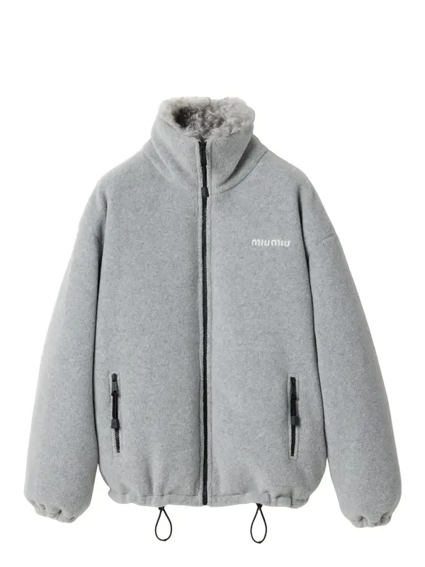Miu Miu Goose Down Fleece Jacket - Marble Gray