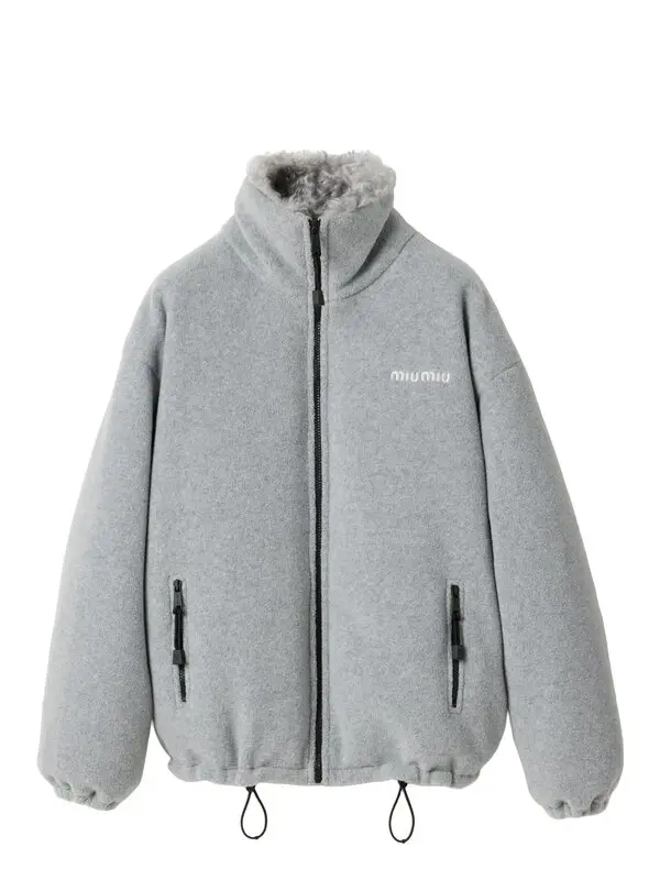 Miu Miu Fleece Down Jacket - Marble Gray