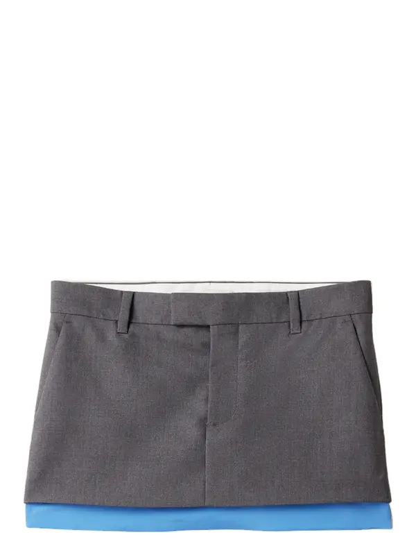 Miu Miu Gabardine Miniskirt - Anthracite Gray