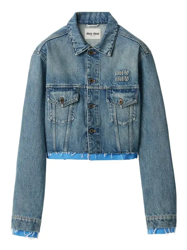 Miu Miu Denim Trucker Jacket - Sapphire Blue