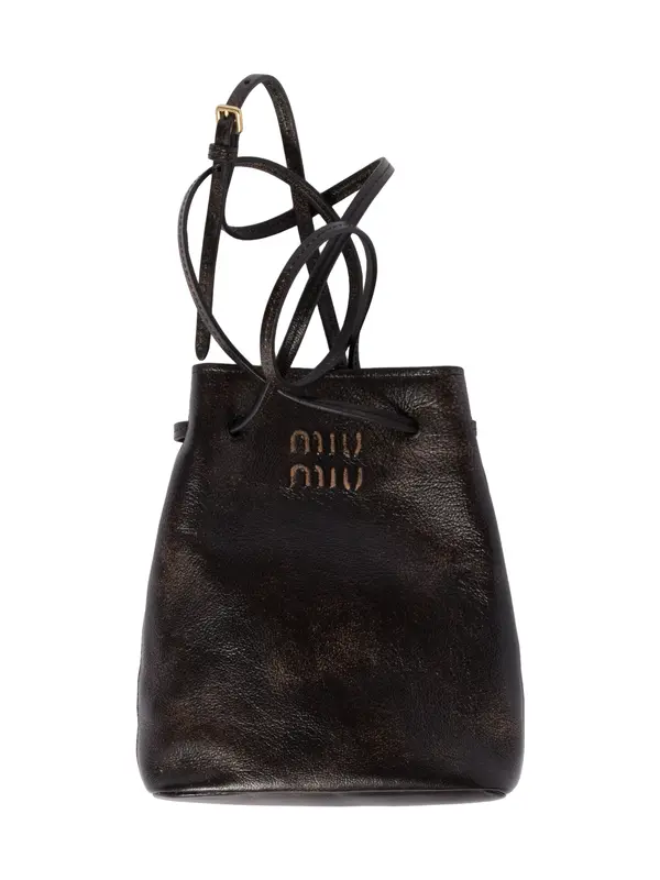 Miu Miu Nappa Leather Pouch - Coffee