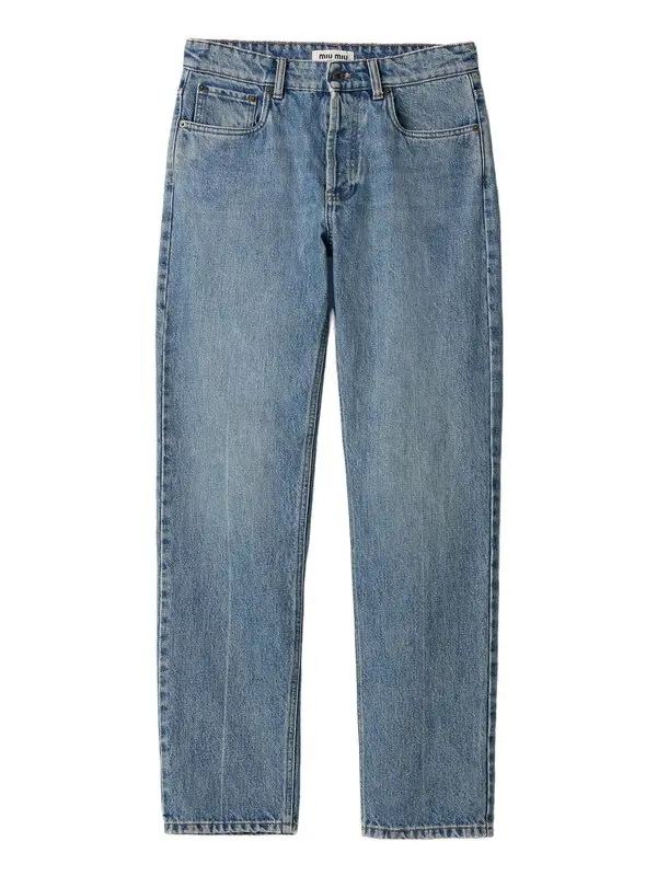 Miu Miu Denim And Poplin Five-pocket Jeans - Sapphire Blue