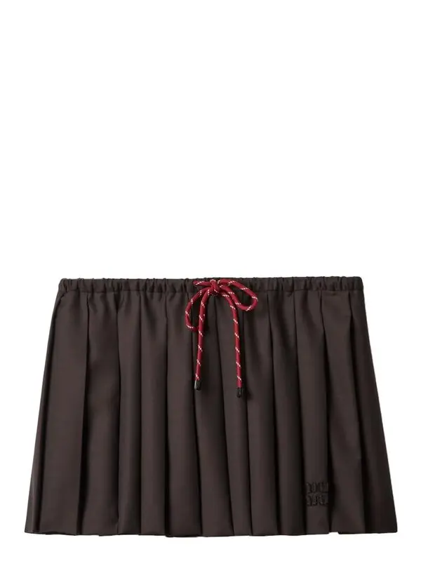 Miu Miu Pleated Batavia Skirt - Ebony