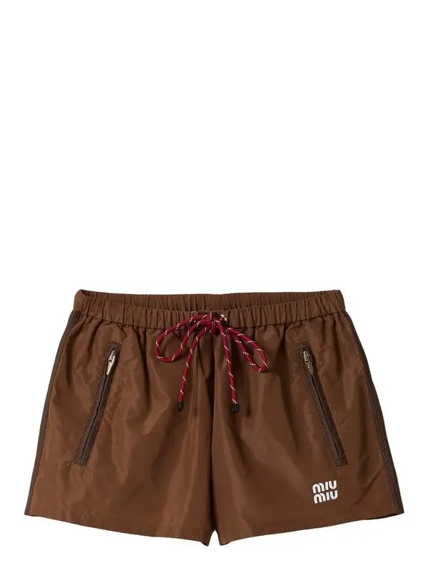 Miu Miu Technical Fabric Shorts - Cocoa Brown