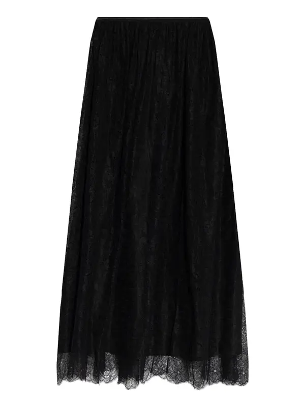 Ulla Johnson Lace Detailing Midi Skirt - Black