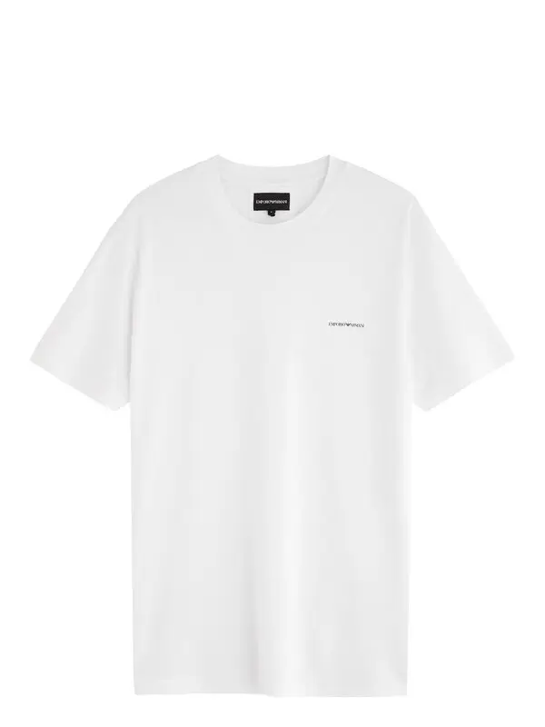 Emporio Armani Logo-print Stretch-jersey T-shirt - White