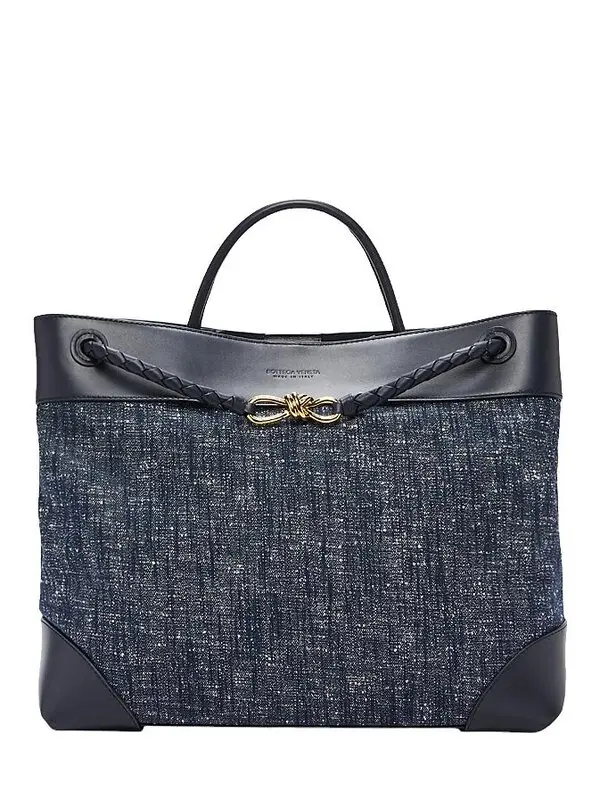 Bottega Veneta Large Andiamo Top Handle Bag - Navy White/space