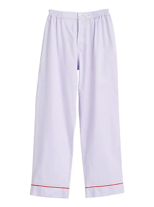 HAY Outline Contrast-piping Cotton Pyjama Trousers - Lavender