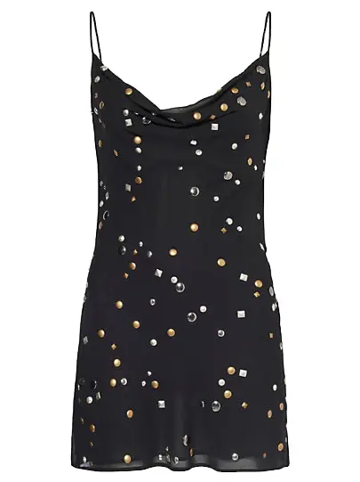 JADED LONDON Mirage Studded Woven Mini Dress - Black
