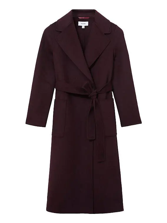 REISS Lucia Wool-blend Coat - Grape