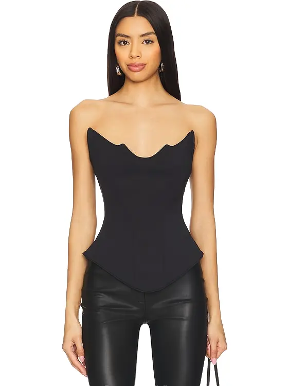 MOTHER OF ALL April Zipper Corset Top - Black
