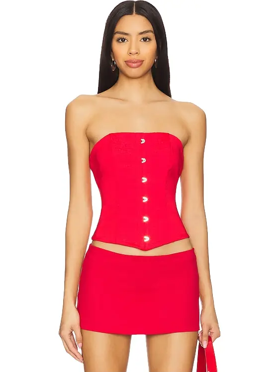 Superdown Jordyn Corset Top - Red