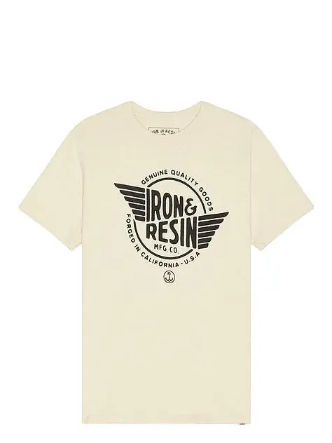 IRON & RESIN Wing Tee In Cream - Natural