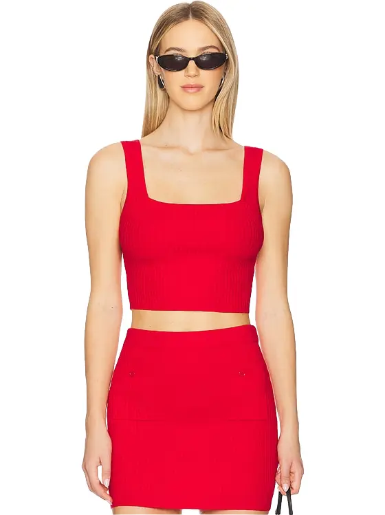 Bardot Sarita Knit Tank Top - Deep Red
