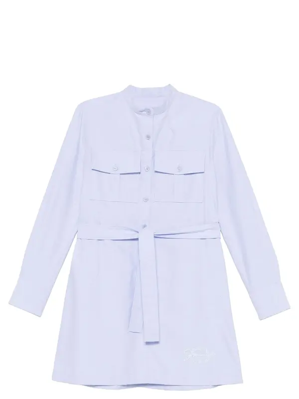 Givenchy Embroidered Mini Shirt Dress - Blue