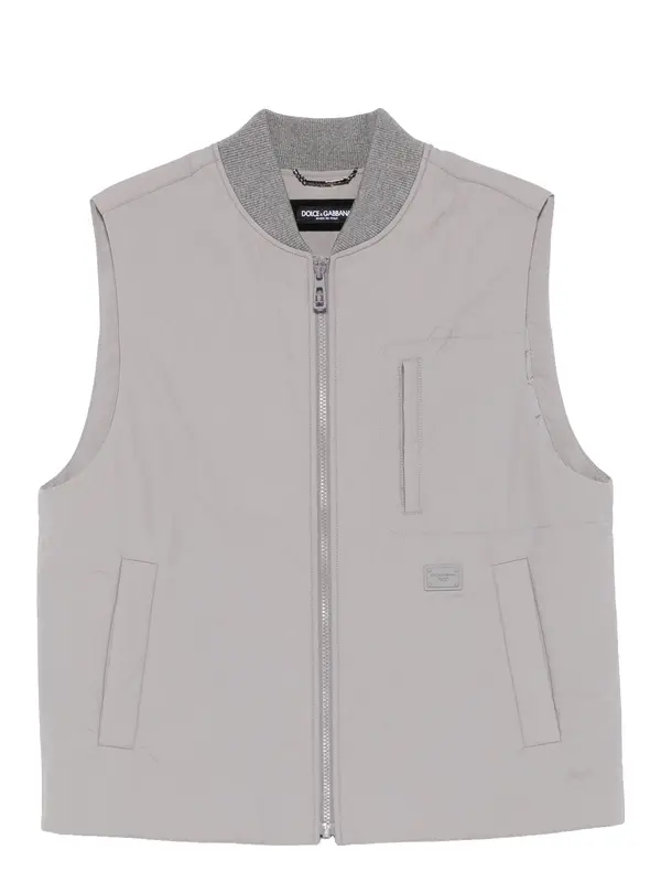 Dolce & Gabbana Logo-patch Gilet - Grey