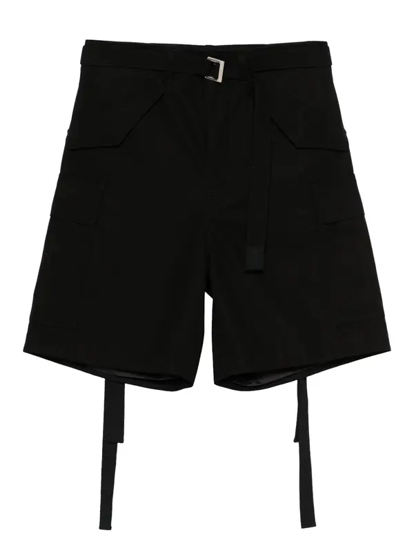 Sacai Belted Cargo Shorts - Black