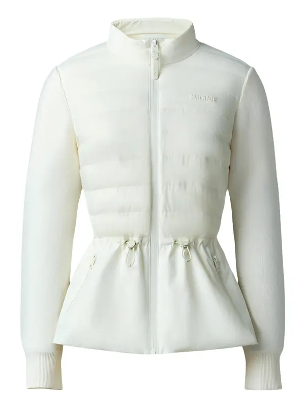 Mackage Laika Hybrid Down Jacket With Peplum - Cream
