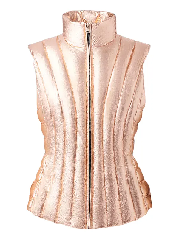 Mackage Lilyan-m Metallic Puffer Vest - Rose Gold