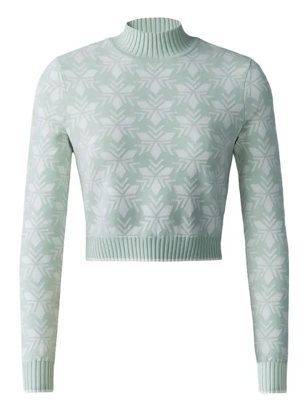 Mackage Lan-sf Snowflake Jacquard Knit Top - Mint-cream