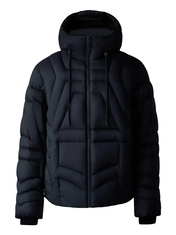 Mackage Luke Softwash Geometrical Quilted Down Jacket - Black