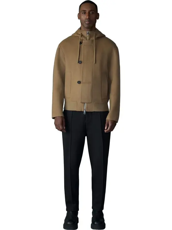 Mackage Malik Double-face Wool Hooded Jacket - Black