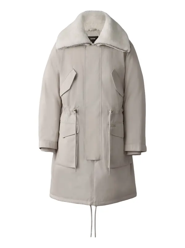 Mackage Leon Shearling Collar Down Parka - Trench