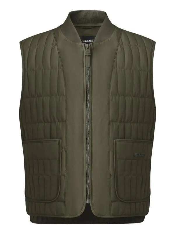Mackage Levi Light Down Quilted Vest - Light Military