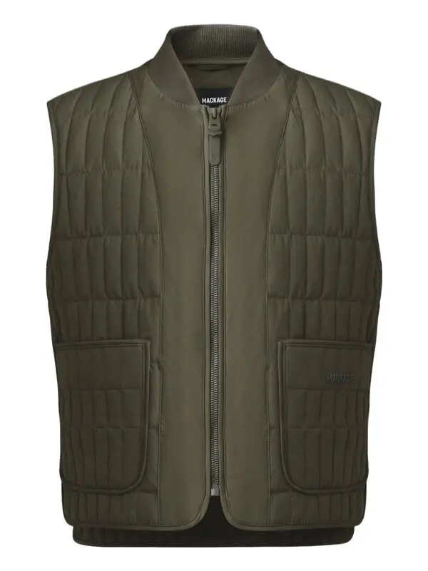 Mackage Levi Light Down Quilted Vest - Light Military