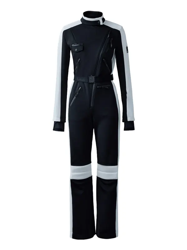 Mackage Miakim Techno Fleece Ski Suit With Asymmetrical Zip - Black
