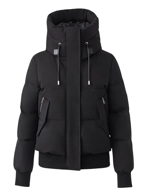 Mackage Nordic Tech Down Bomber Jacket With Hood - Black