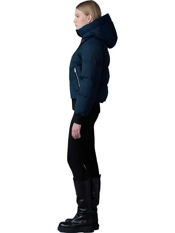 Mackage Nordic Tech Down Bomber Jacket With Hood - Cream