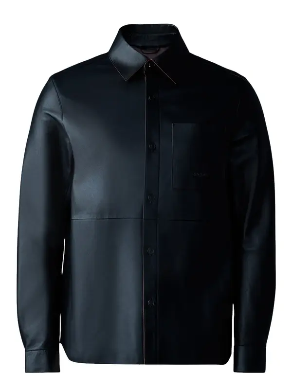 Mackage Remington Two-tone Leather Overshirt - Black-garnet