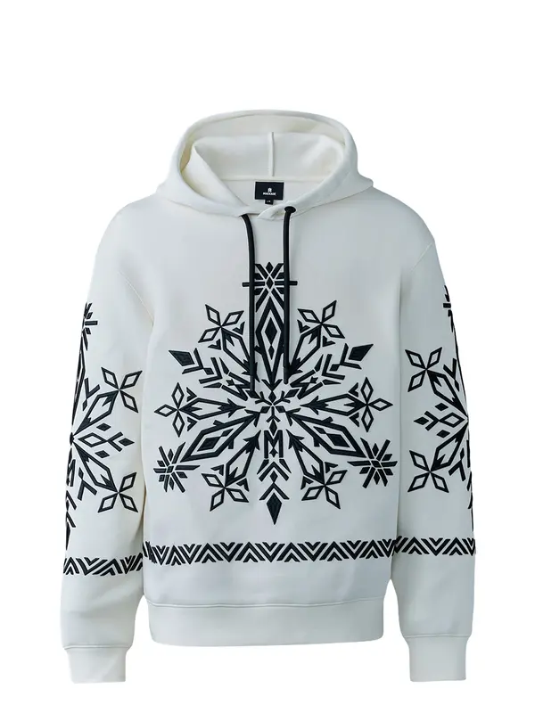 Mackage Olsen Snowflake Embroidery Hoodie - Cream-black