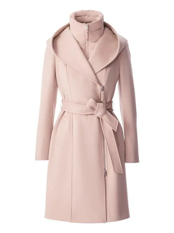 Mackage 2-in-1 Double-face Wool Coat - Sepia Rose
