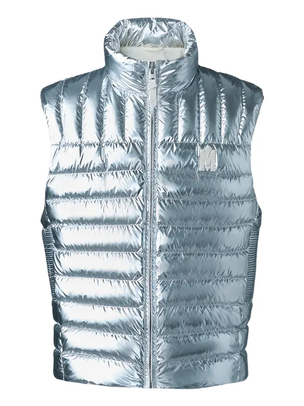 Mackage Titus-m Metallic Quilted Down Vest - Silver