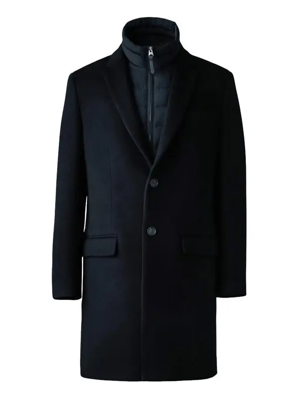 Mackage Skai-slb 3-in-1 Wool Coat With Removable Down Liner - Black