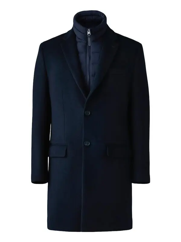 Mackage Skai-slb 3-in-1 Wool Coat With Removable Down Liner - Navy