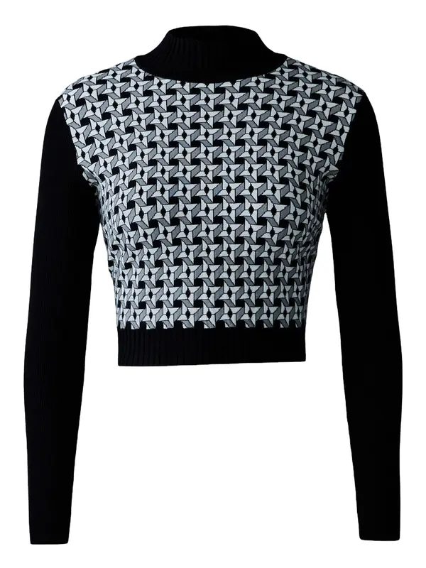 Mackage Jacquard Knit Top - Black